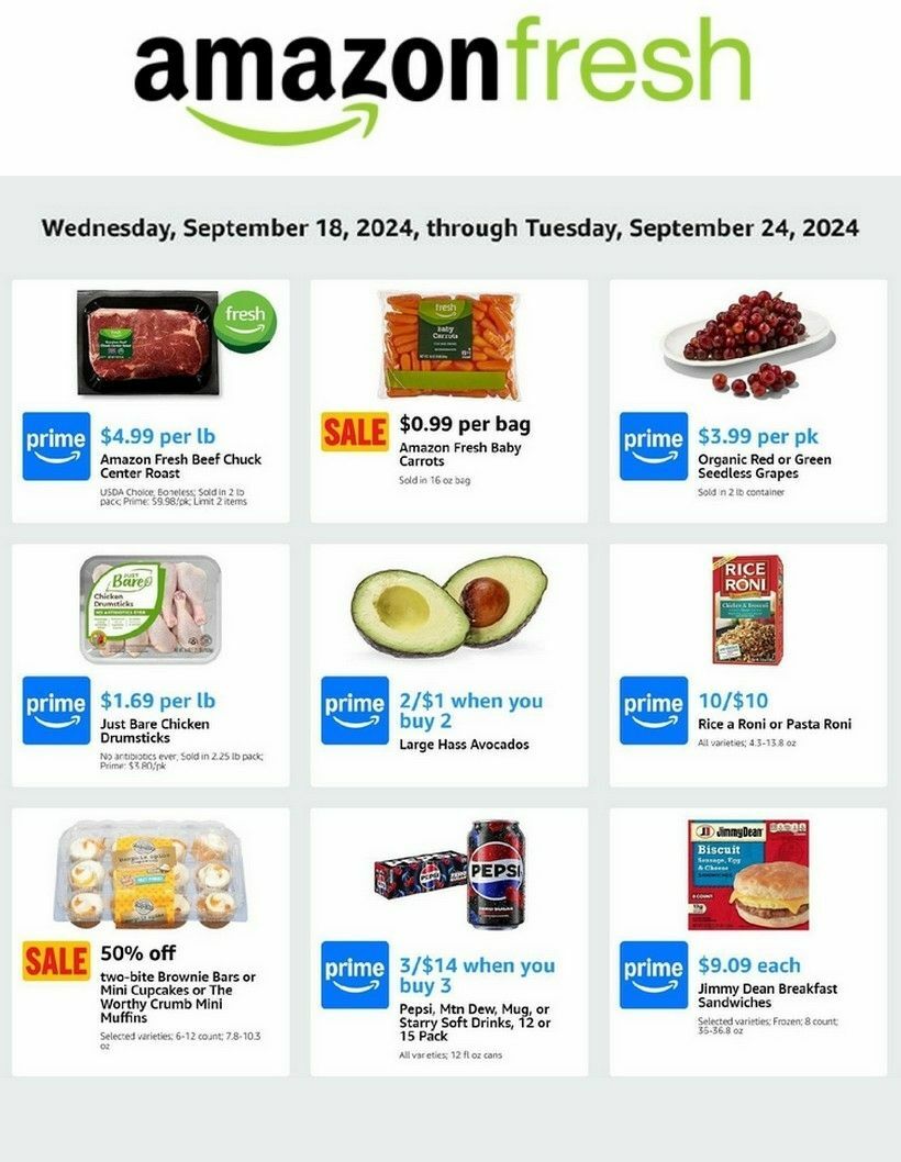 Amazon Fresh Weekly Sale Ads from September 18