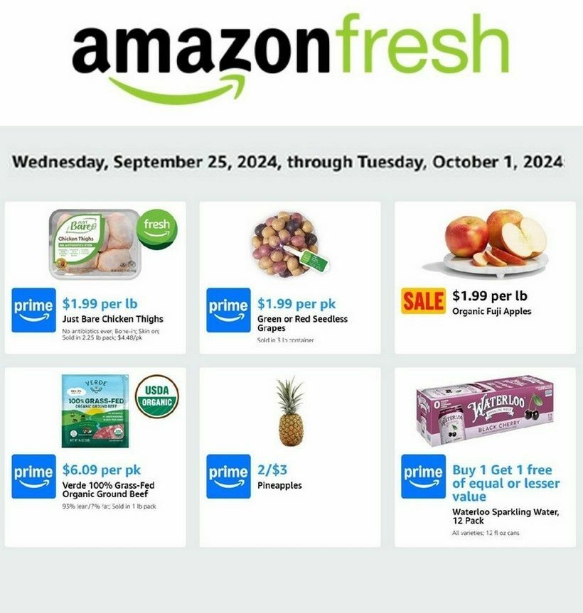 Amazon Fresh Weekly Sale Ads from September 25