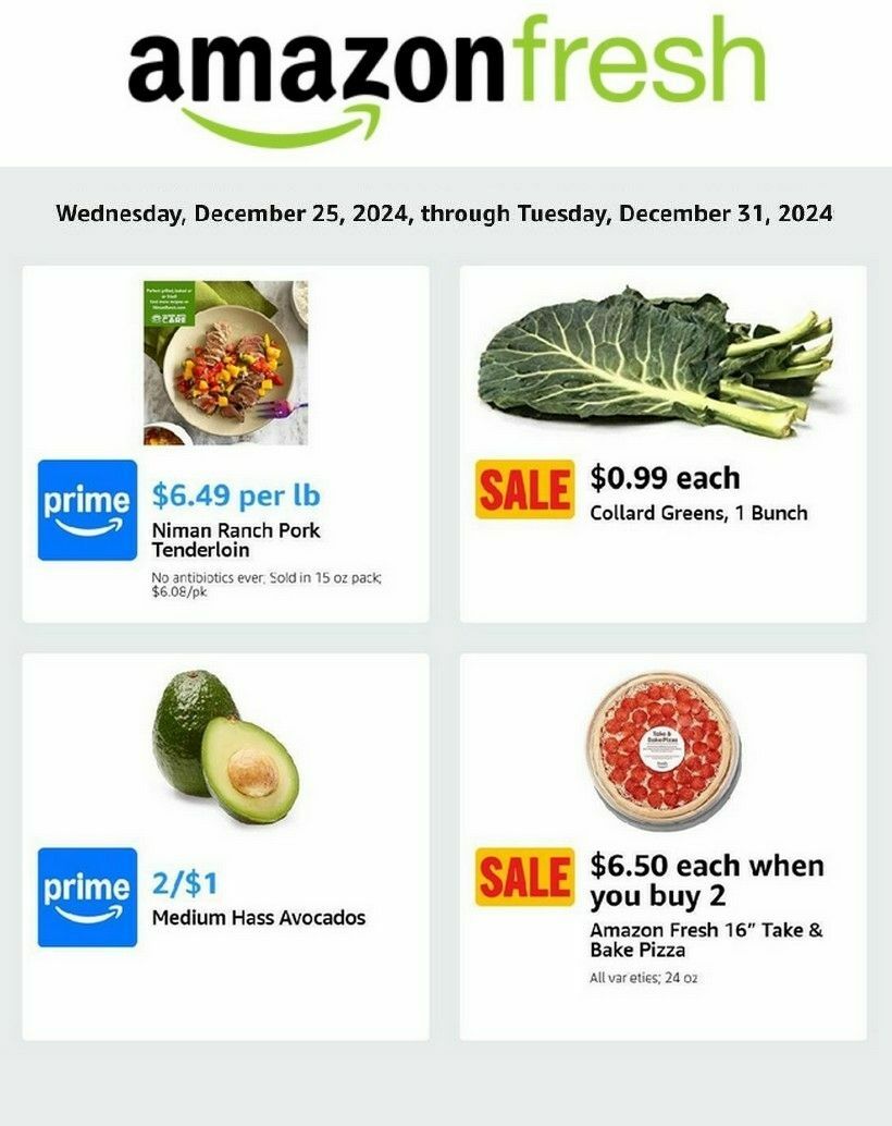 Amazon Fresh Weekly Sale Ads from December 25