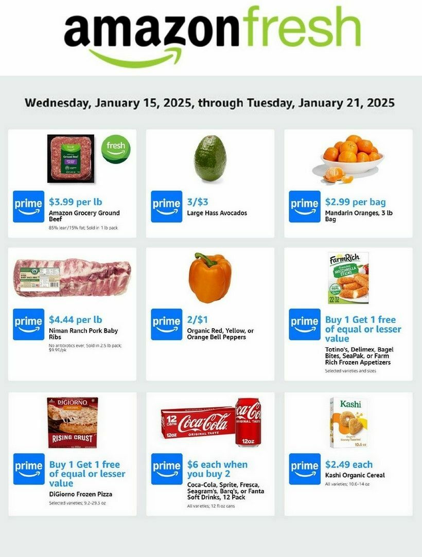 Amazon Fresh Weekly Sale Ads from January 15