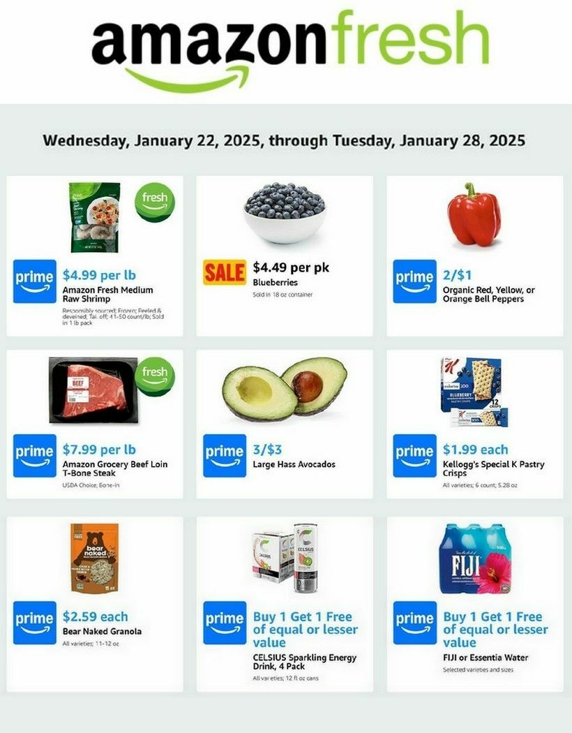 Amazon Fresh Weekly Sale Ads from January 22