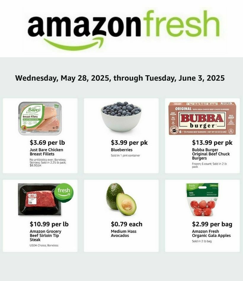 Amazon Fresh Weekly Sale Ads from May 28