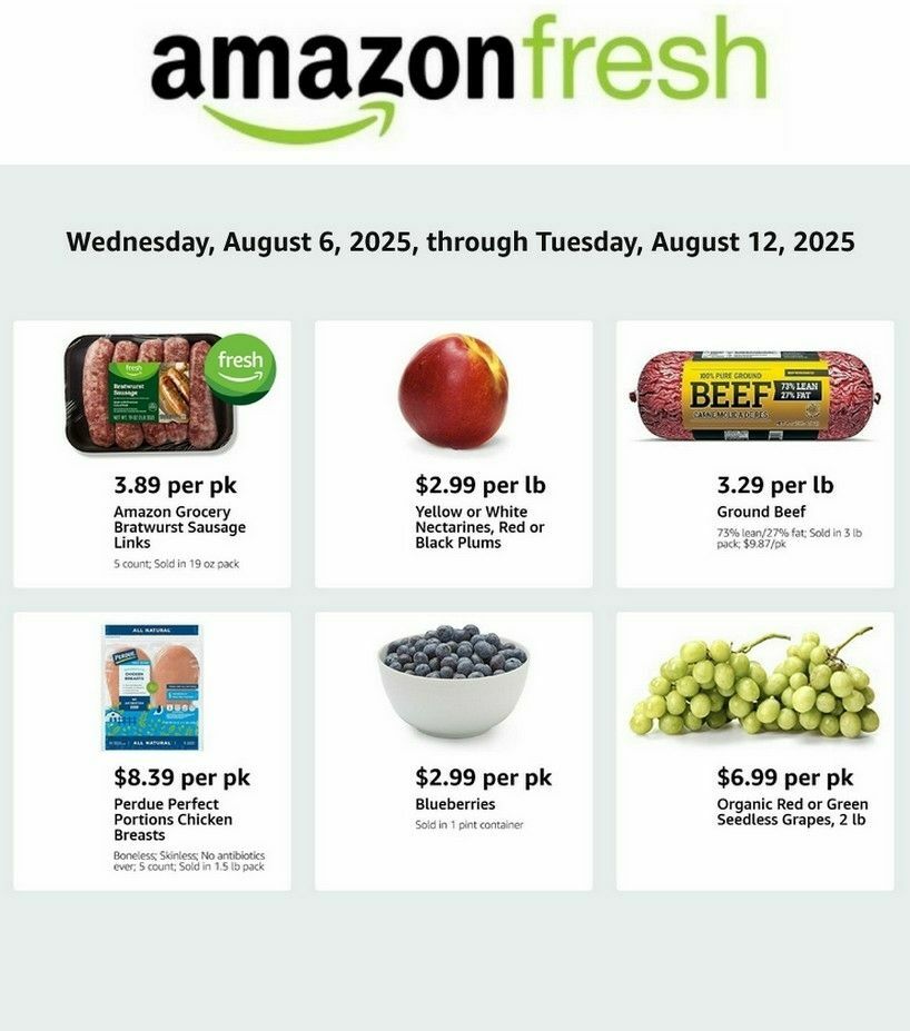 Amazon Fresh Weekly Sale Ads from August 6