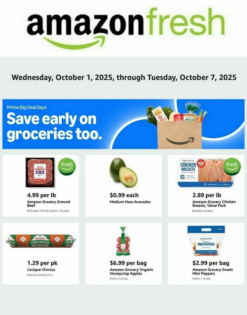 Amazon Fresh Weekly Sale Ads from October 1