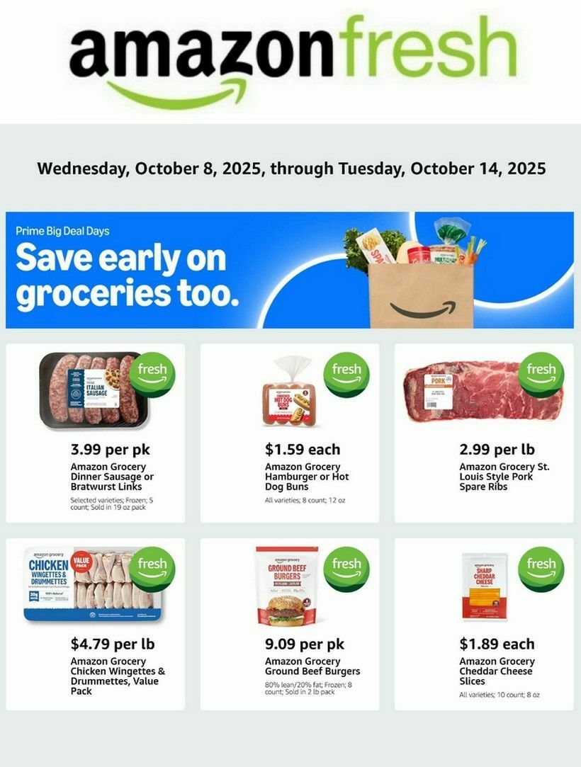 Amazon Fresh Weekly Sale Ads from October 8