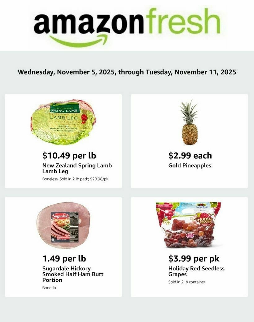Amazon Fresh Weekly Sale Ads from November 5