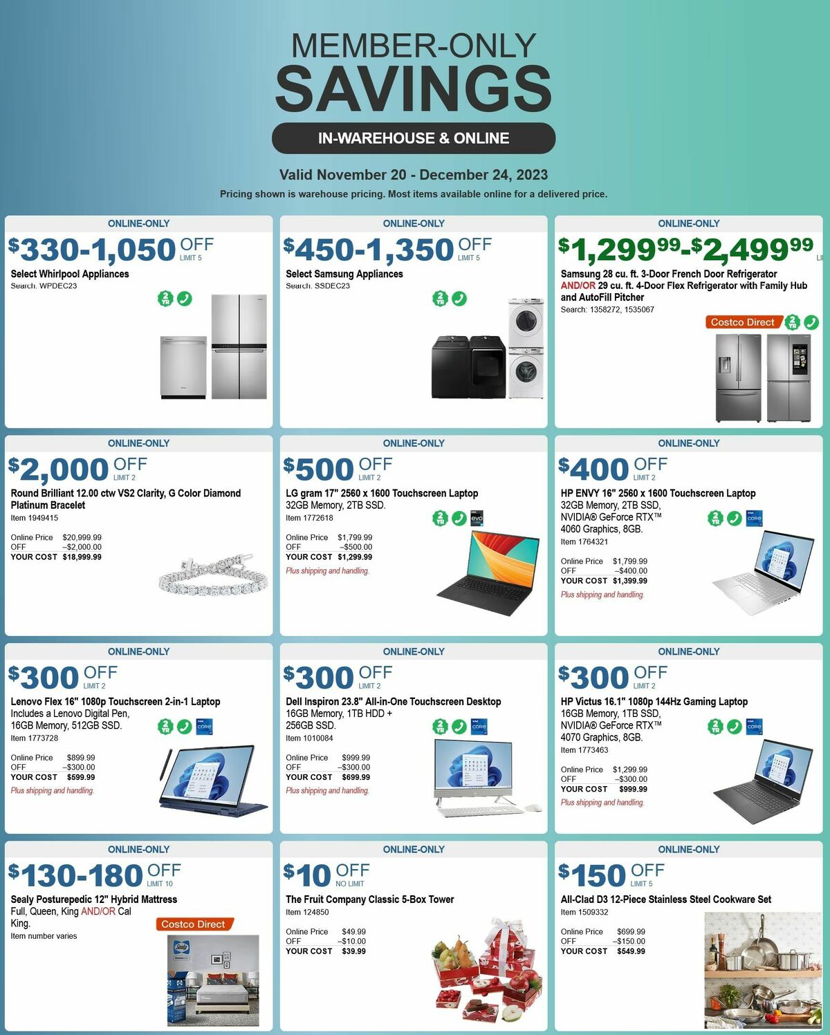 Costco Special Buys and Warehouse Savings from November 20