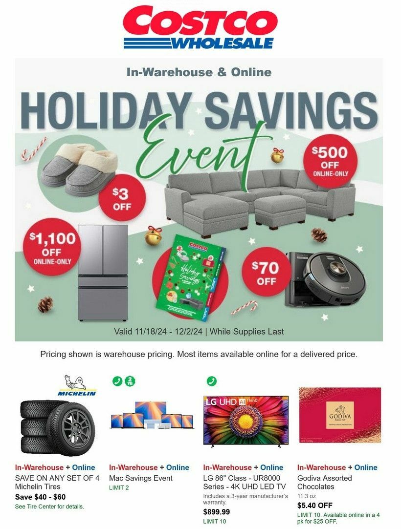 Costco Special Buys and Warehouse Savings from November 18