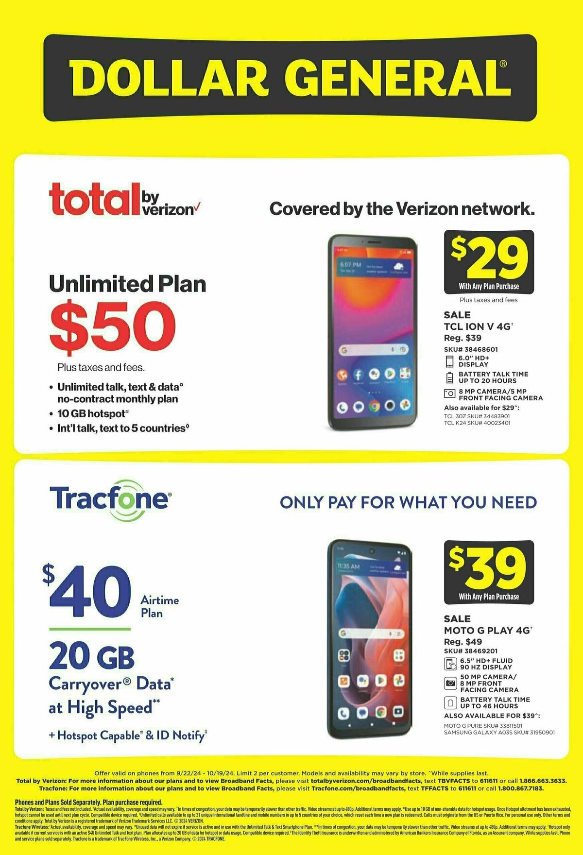 Dollar General Wireless Specials Weekly Ads and Circulars from September 22