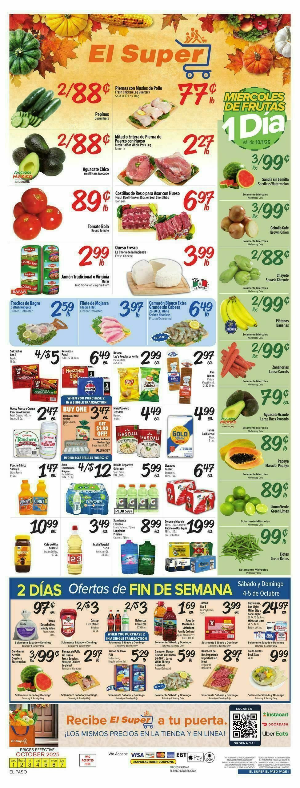 El Super Markets Weekly Ad from October 1
