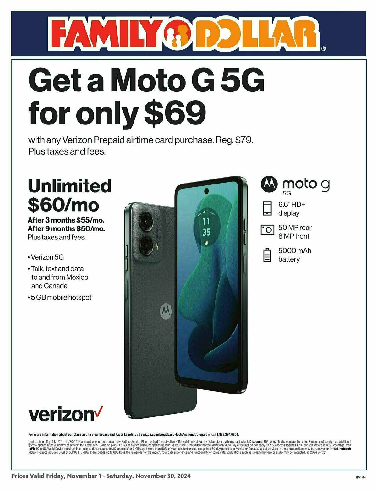 Family Dollar Verizon & Tracfone from November 1