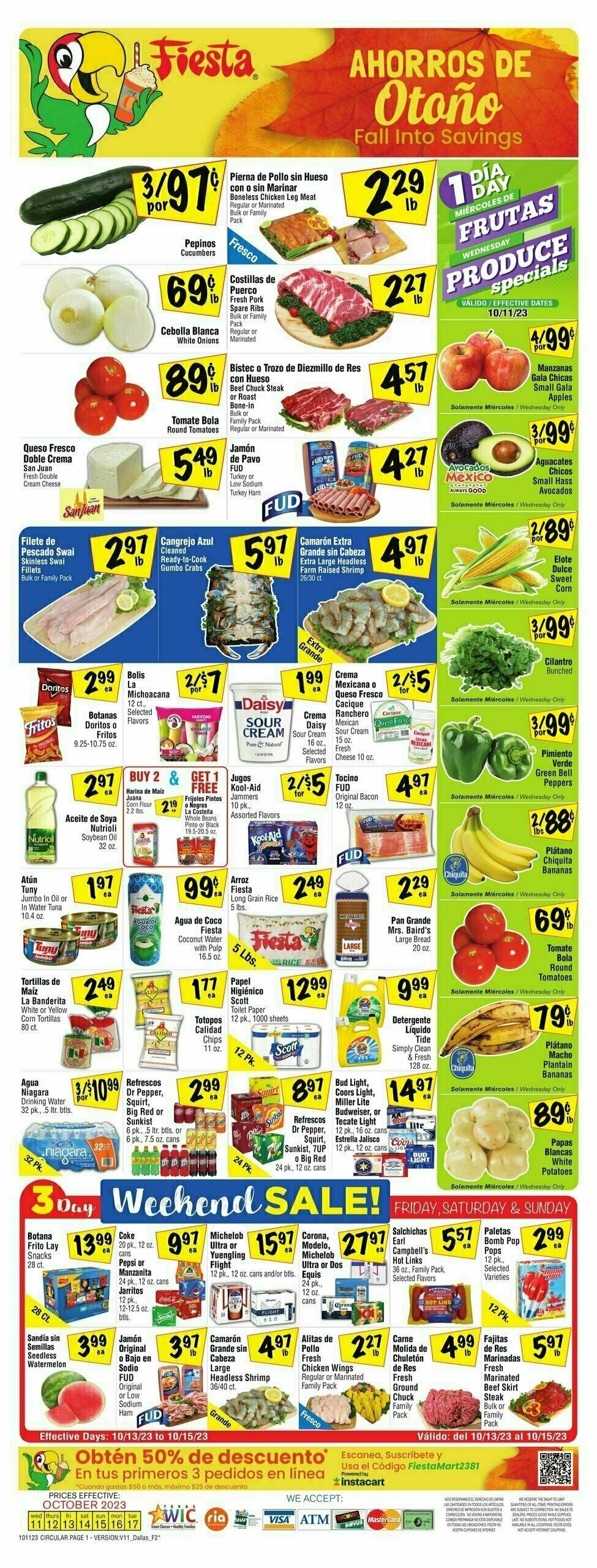 Fiesta Mart Weekly Ad from October 11