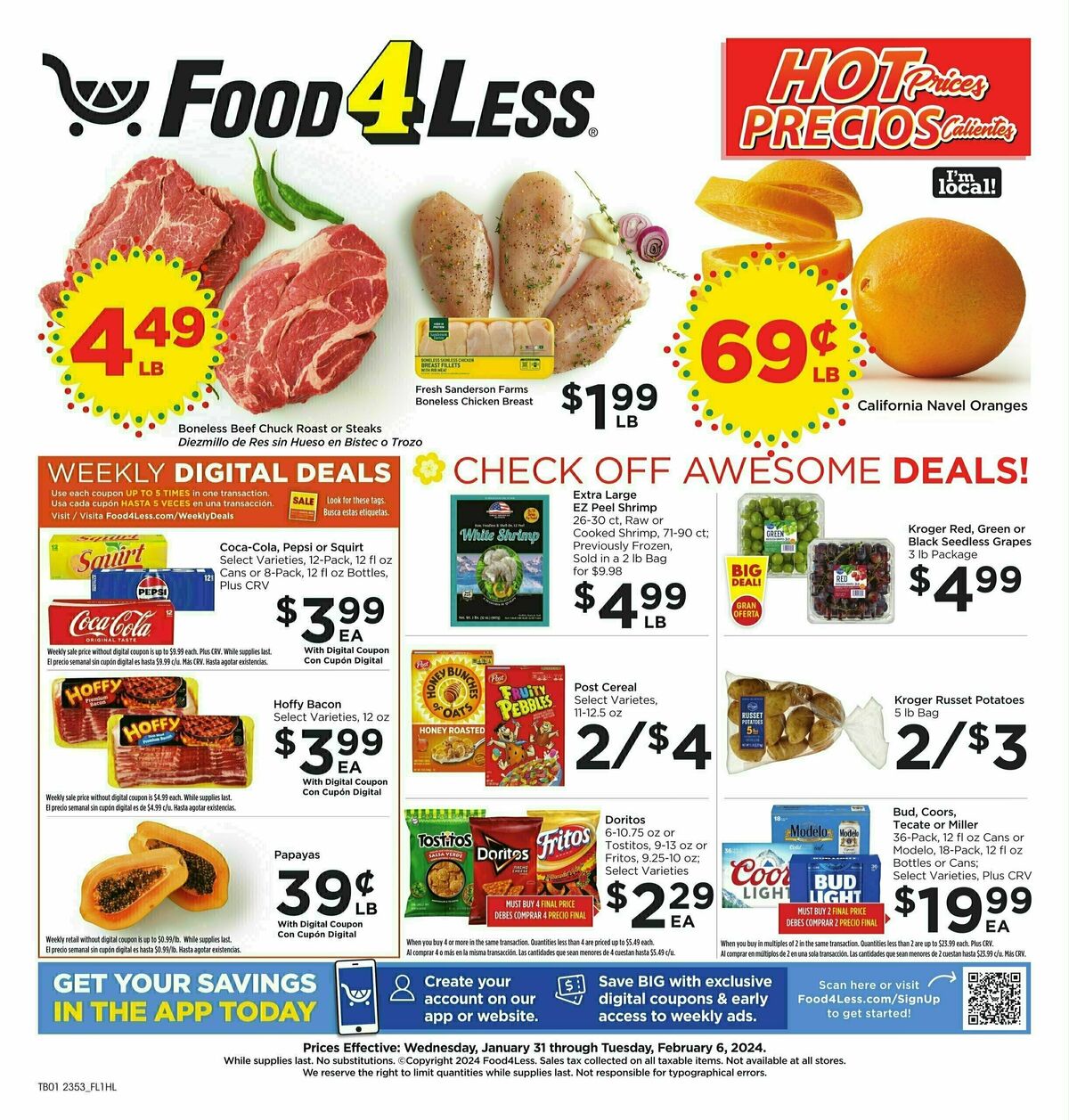 Food 4 Less Weekly Ads & Deals from January 31
