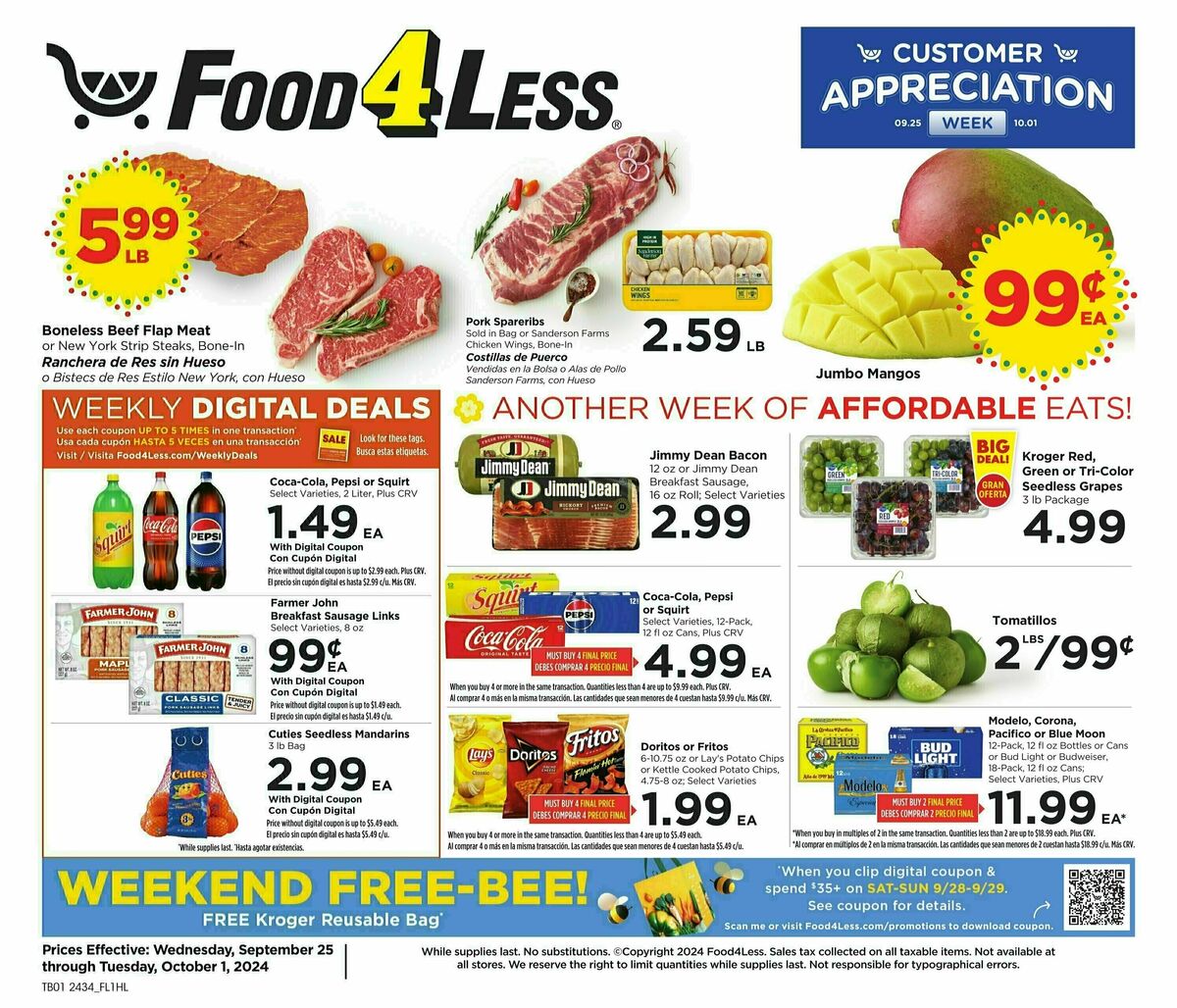 Food 4 Less Weekly Ads & Deals from September 25