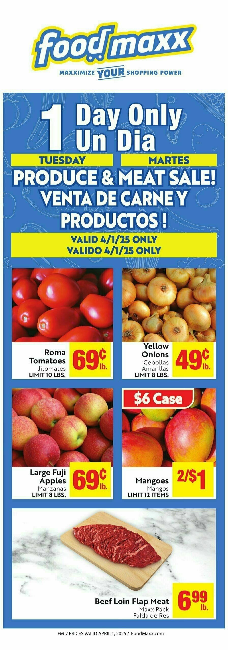 Food Maxx 1-Day Produce Sale Flyer this week from April 1