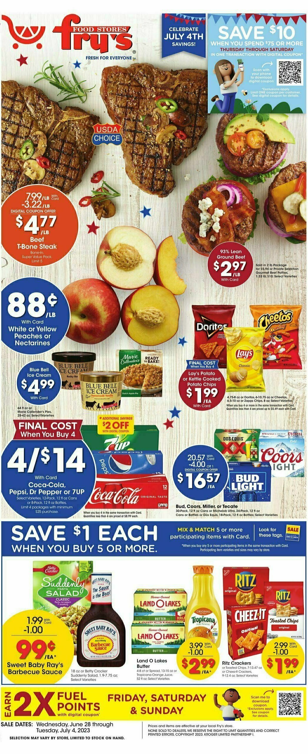 Fry's Food Weekly Ad from June 28