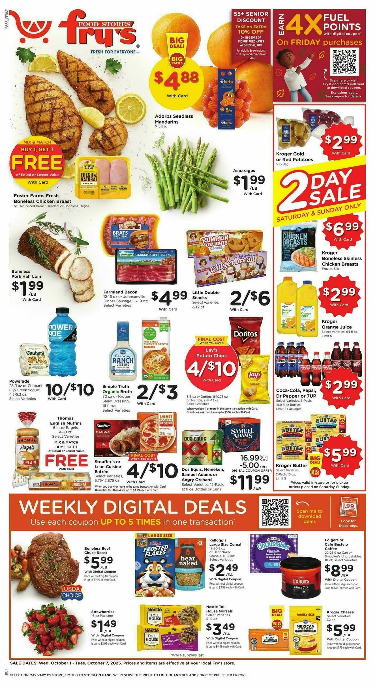 Fry's Food Weekly Ad from October 1