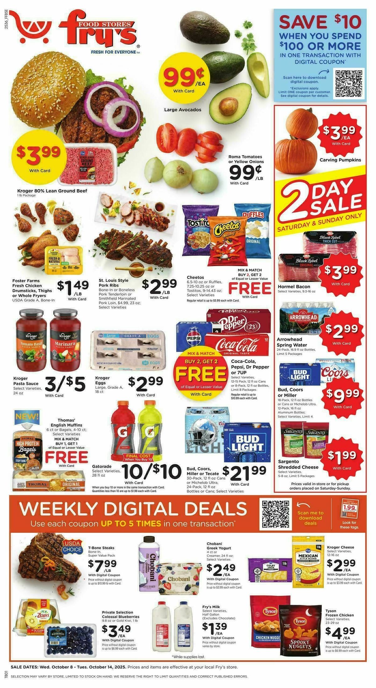 Fry's Food Weekly Ad from October 8