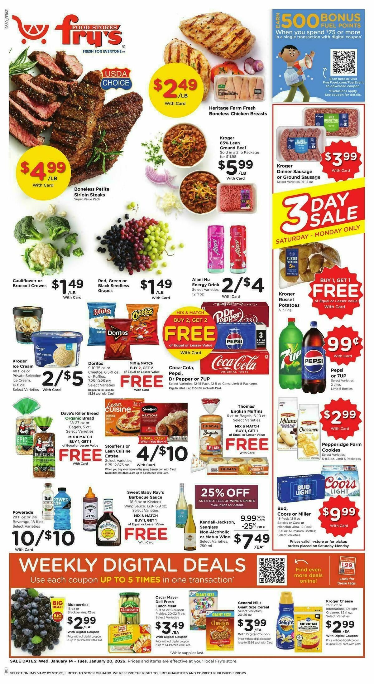 Fry's Food Weekly Ad from January 14