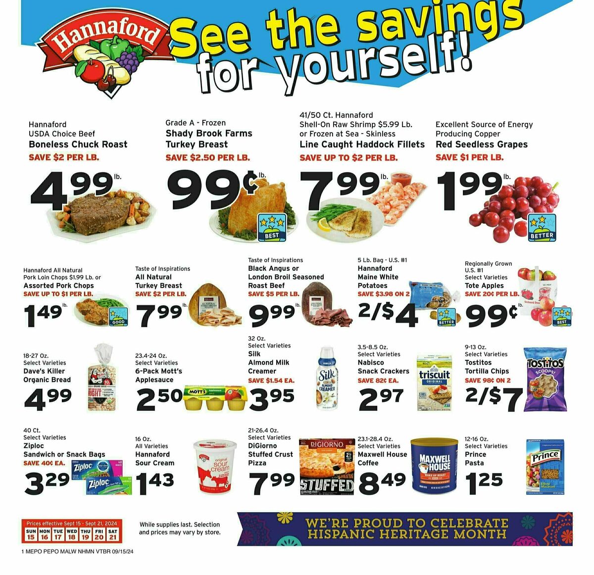 Hannaford Weekly Flyer from September 15