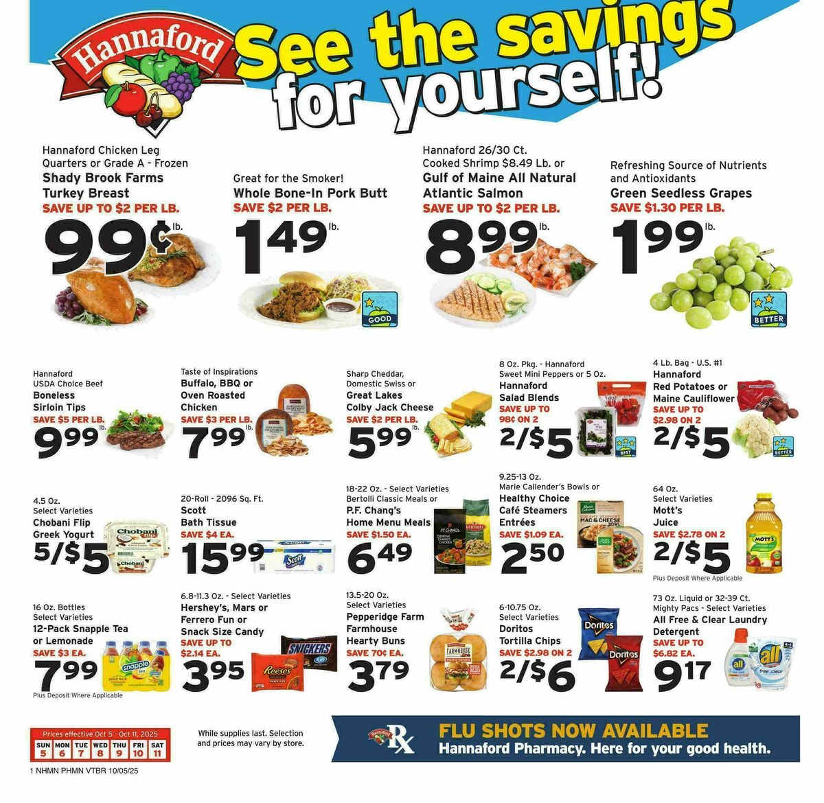 Hannaford Weekly Flyer from October 5