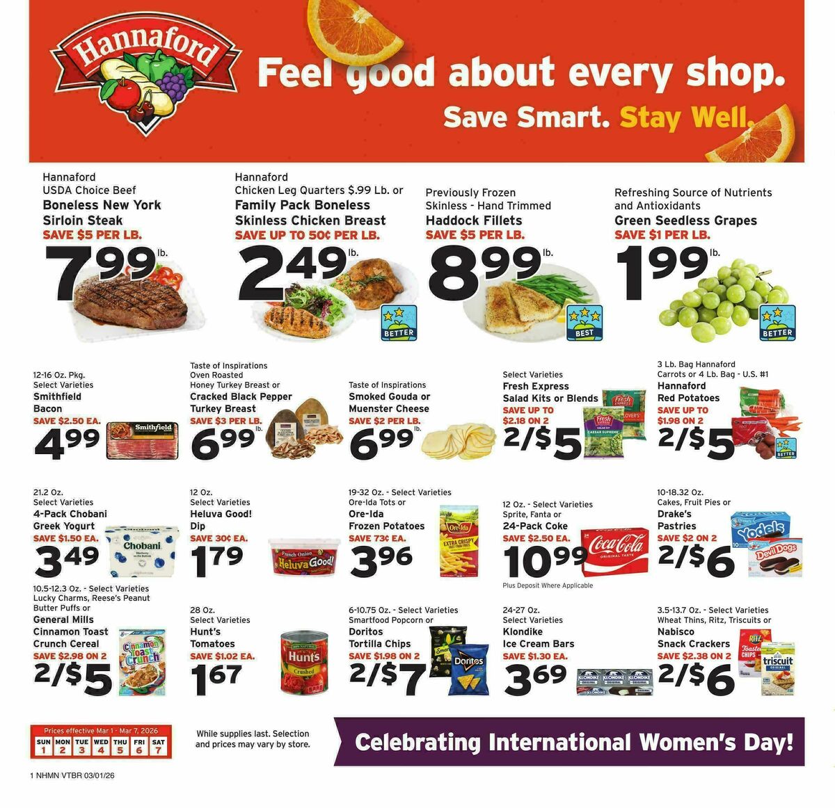Hannaford Weekly Flyer from March 1