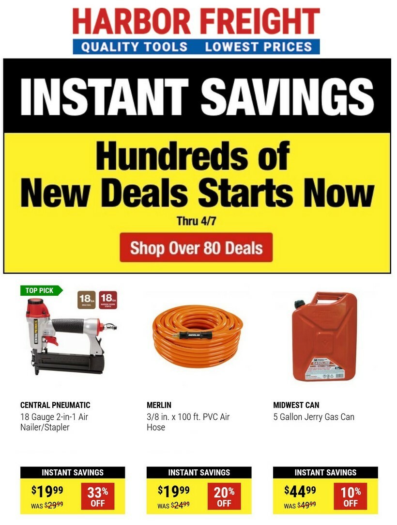 Harbor Freight Tools Best Offers & Special Buys from March 7