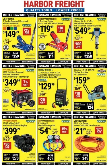 Harbor Freight Tools Best Offers & Special Buys