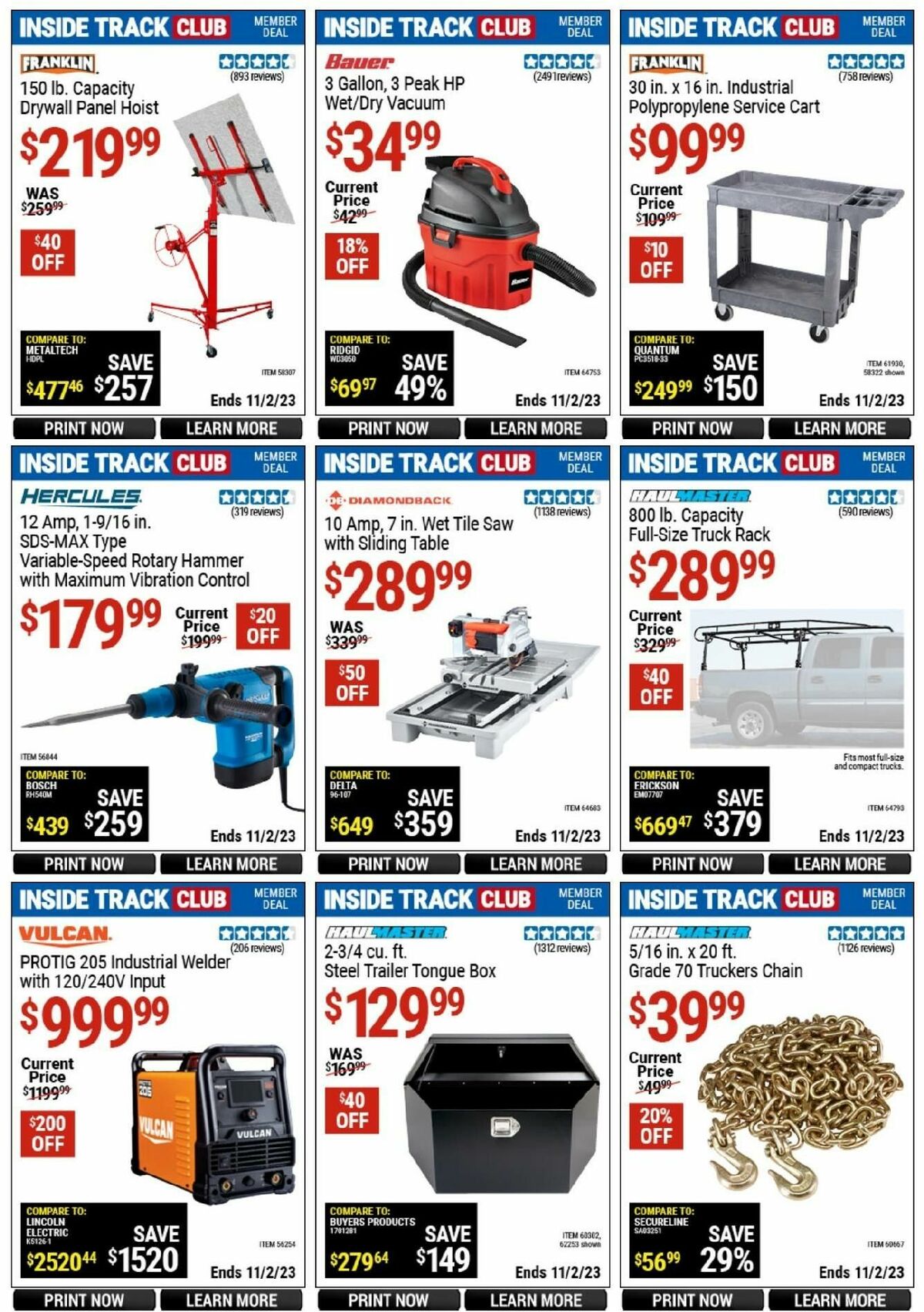 Harbor Freight Tools Inside Track Club Member Deals Best Offers ...