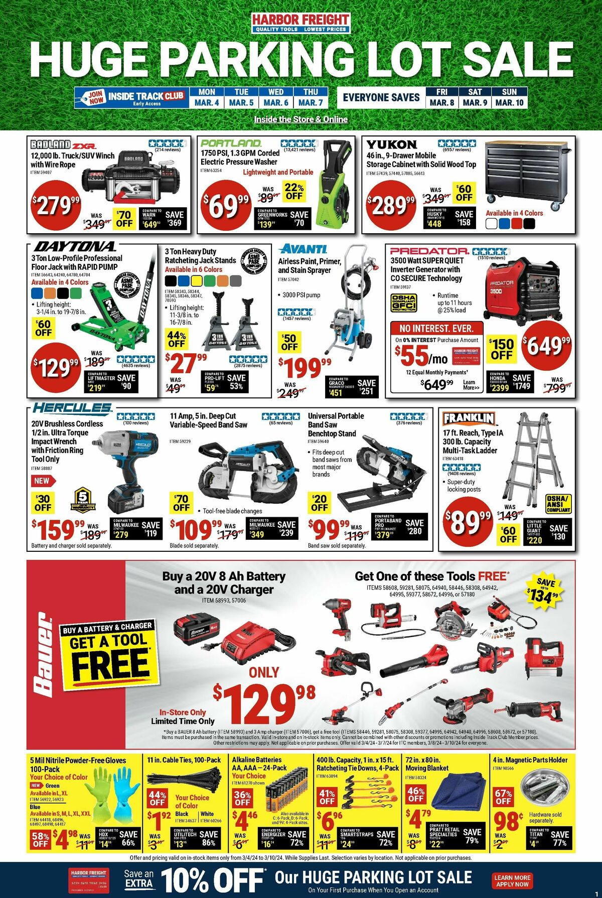 Harbor Freight Tools Best Offers & Special Buys from March 4