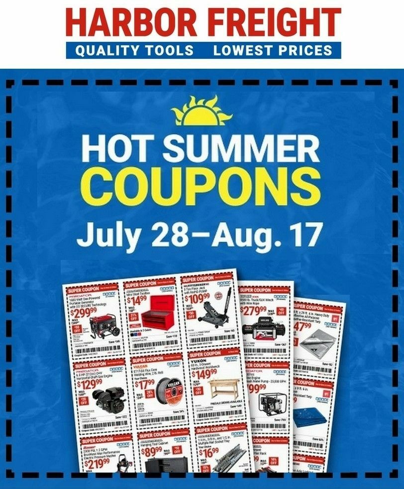 Harbor Freight Tools Best Offers & Special Buys from July 28