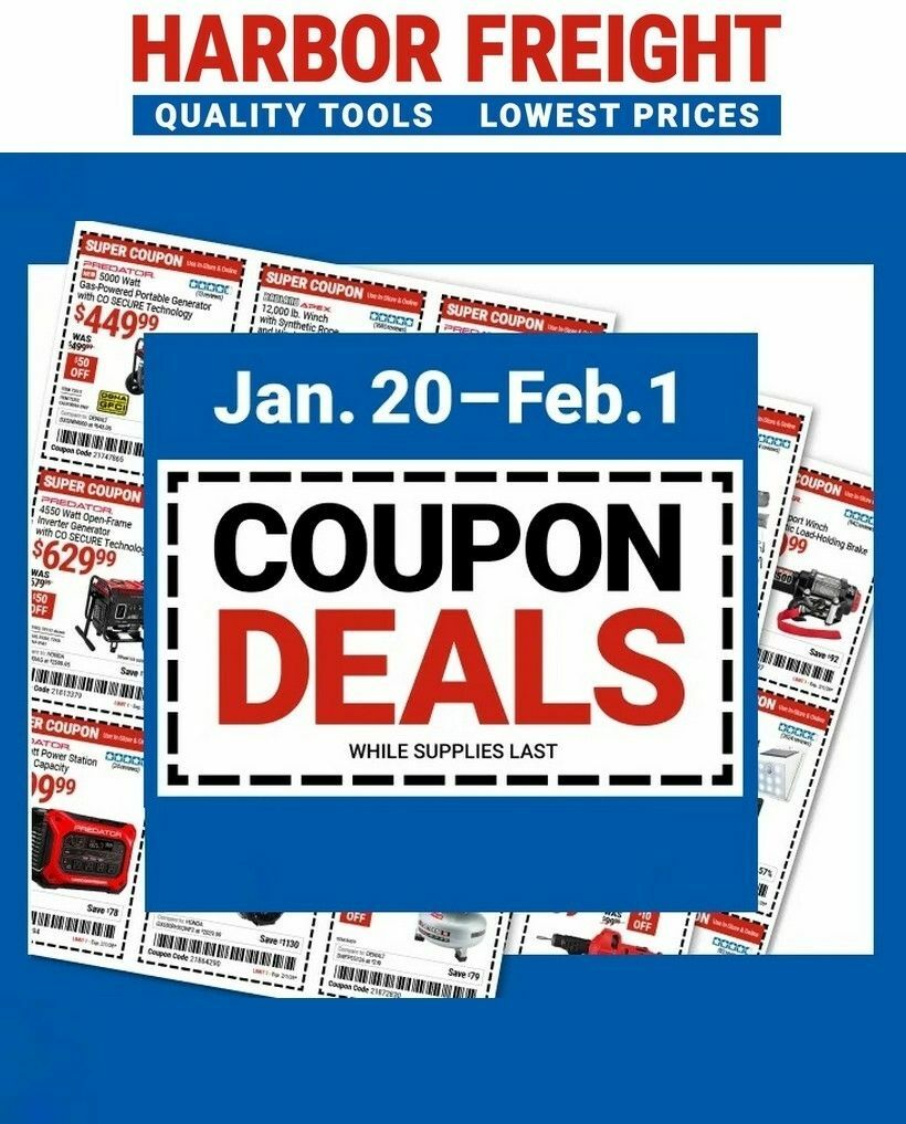 Harbor Freight Tools Best Offers & Special Buys from January 20