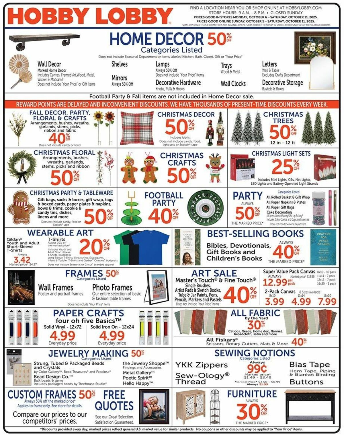 Hobby Lobby Weekly Ad from October 5