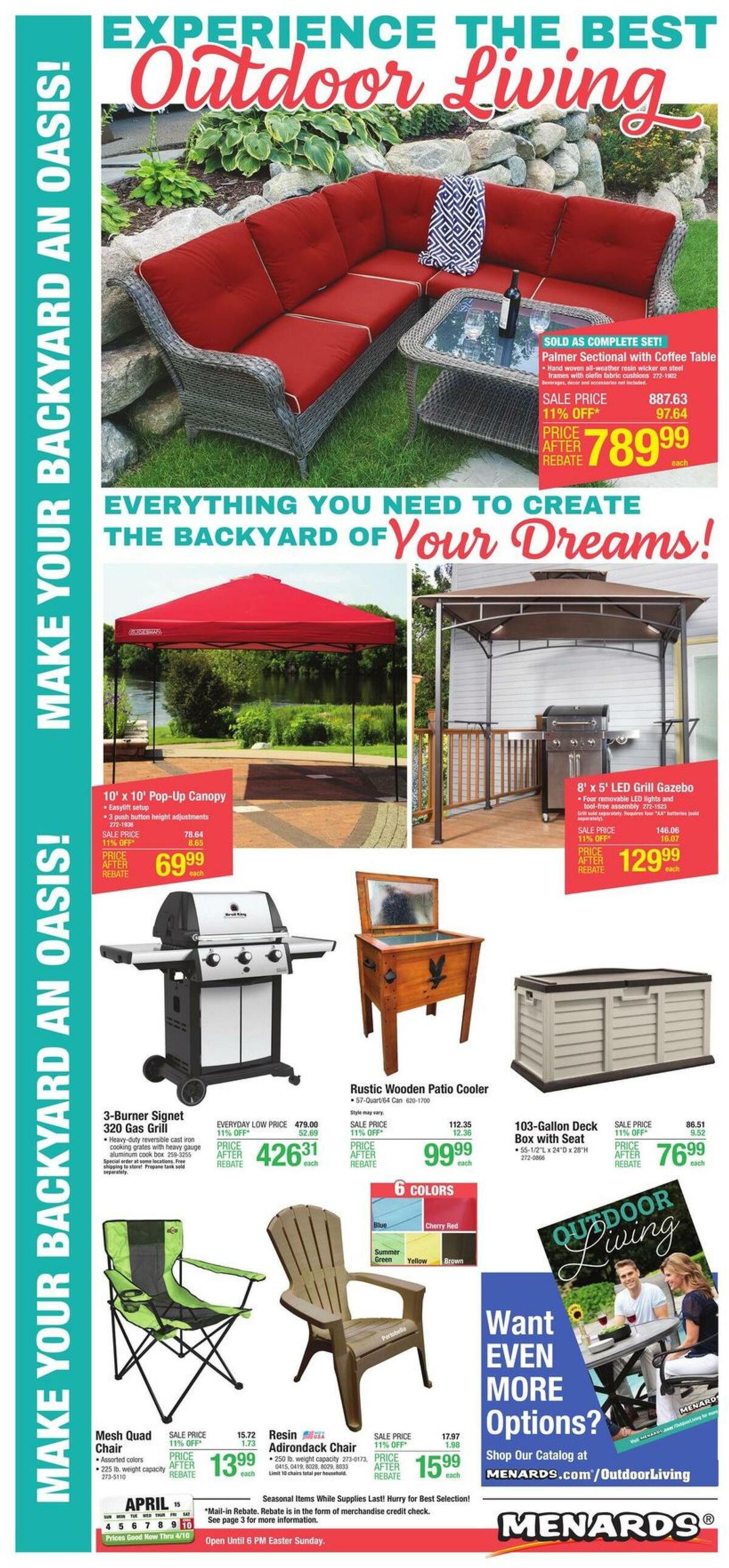 Menards Outdoor Living Weekly Ads & Special Buys from March 31