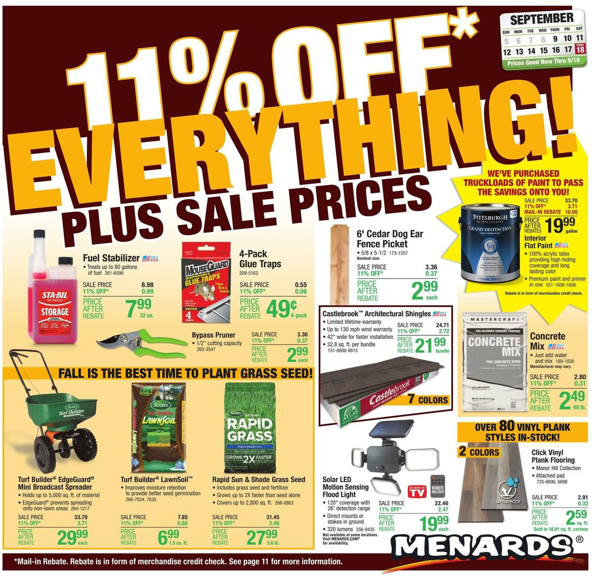 Menards Weekly Ads & Special Buys from September 9