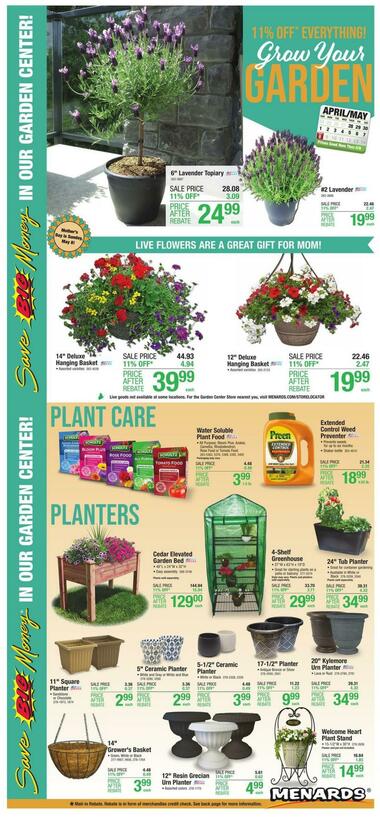 Menards Garden Center Catalog Weekly Ads & Special Buys from March 22