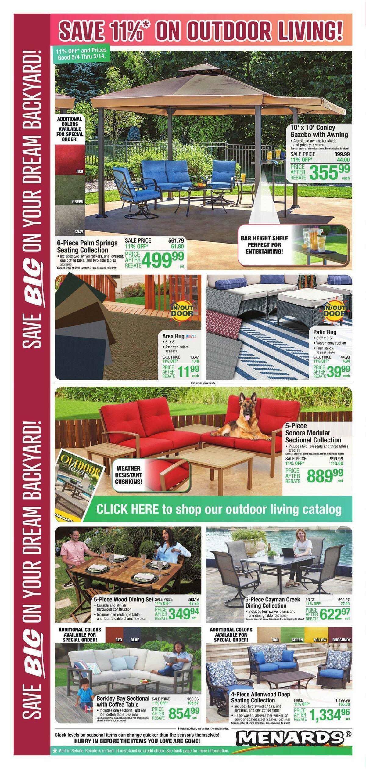 Menards Outdoor Living Weekly Ads & Special Buys from May 3
