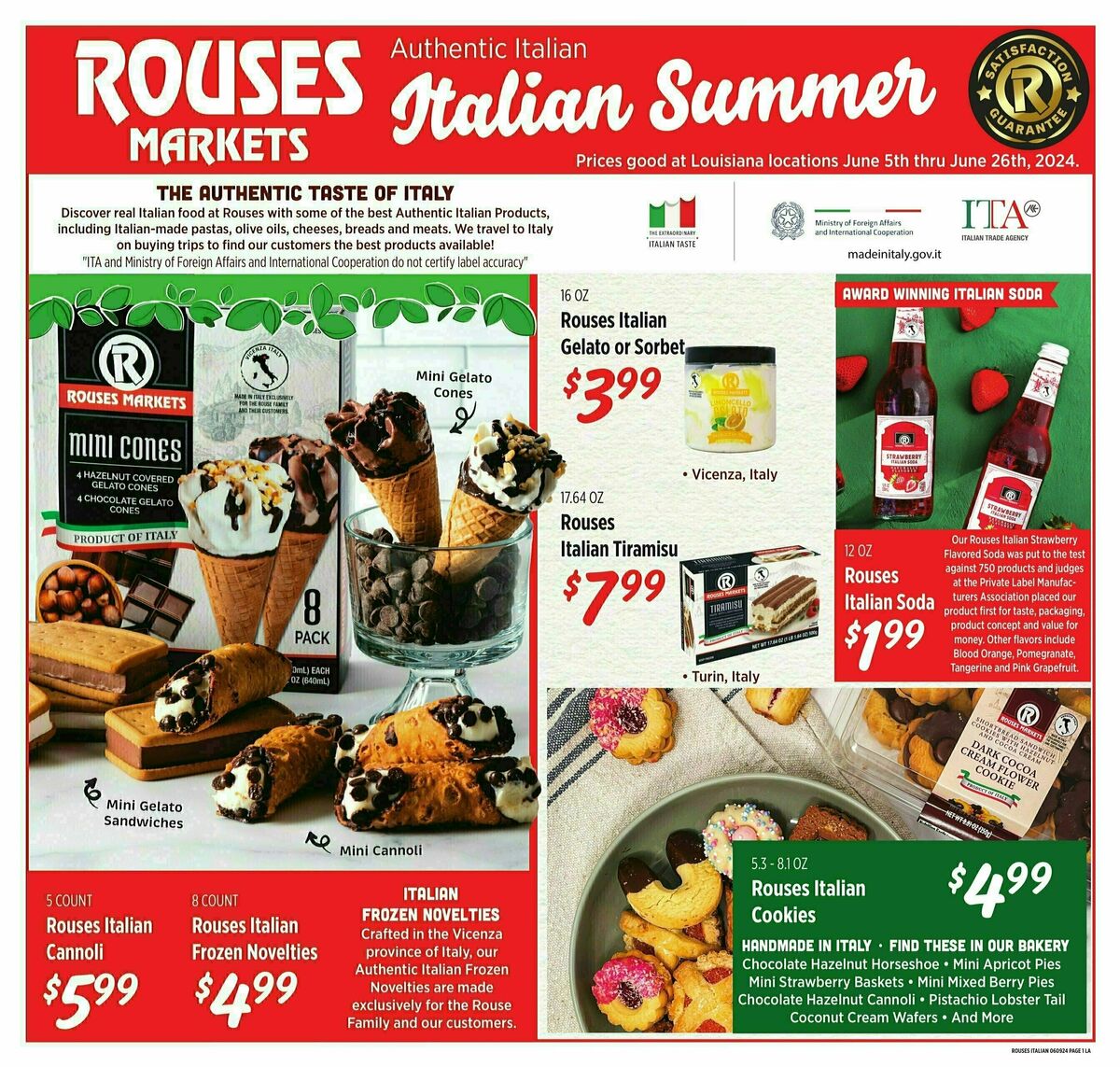 Rouses Markets Italian Summer Weekly Circular from June 5