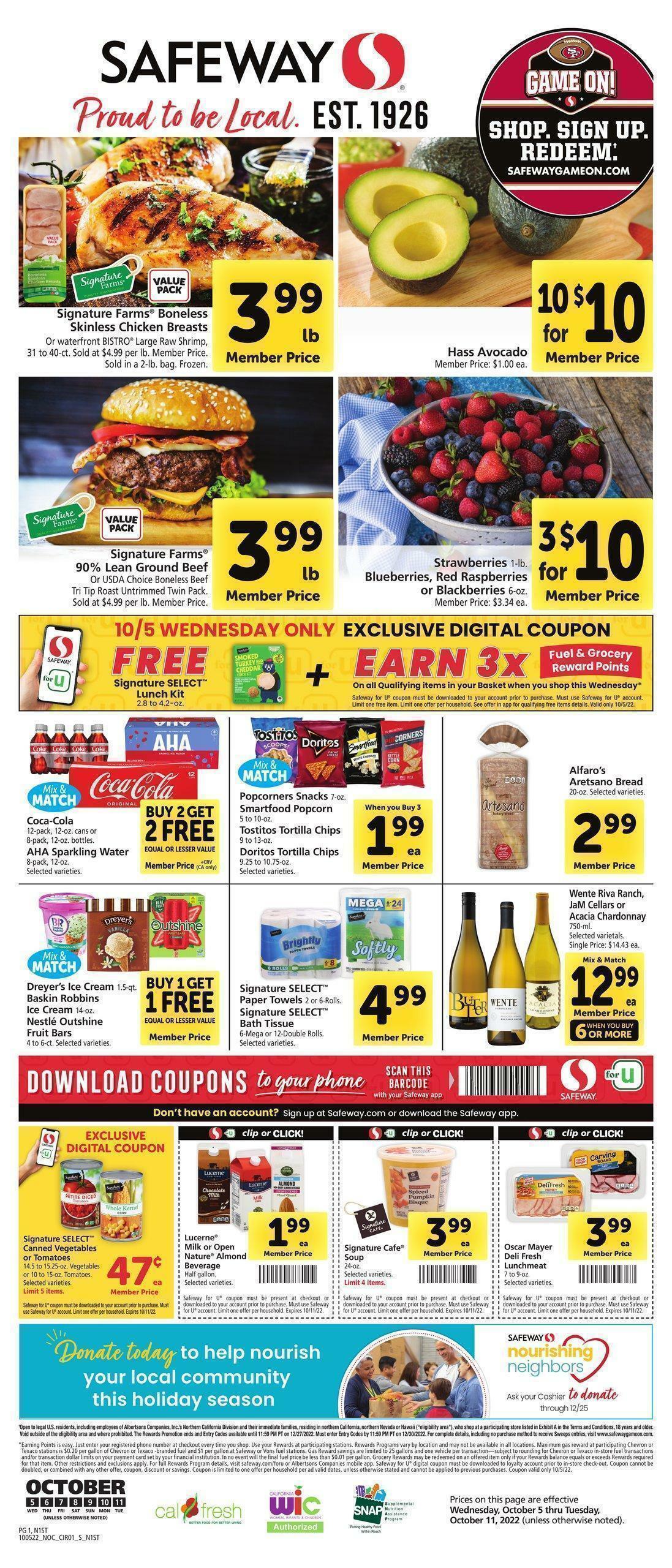 Safeway Weekly Ads & Special Buys from October 5