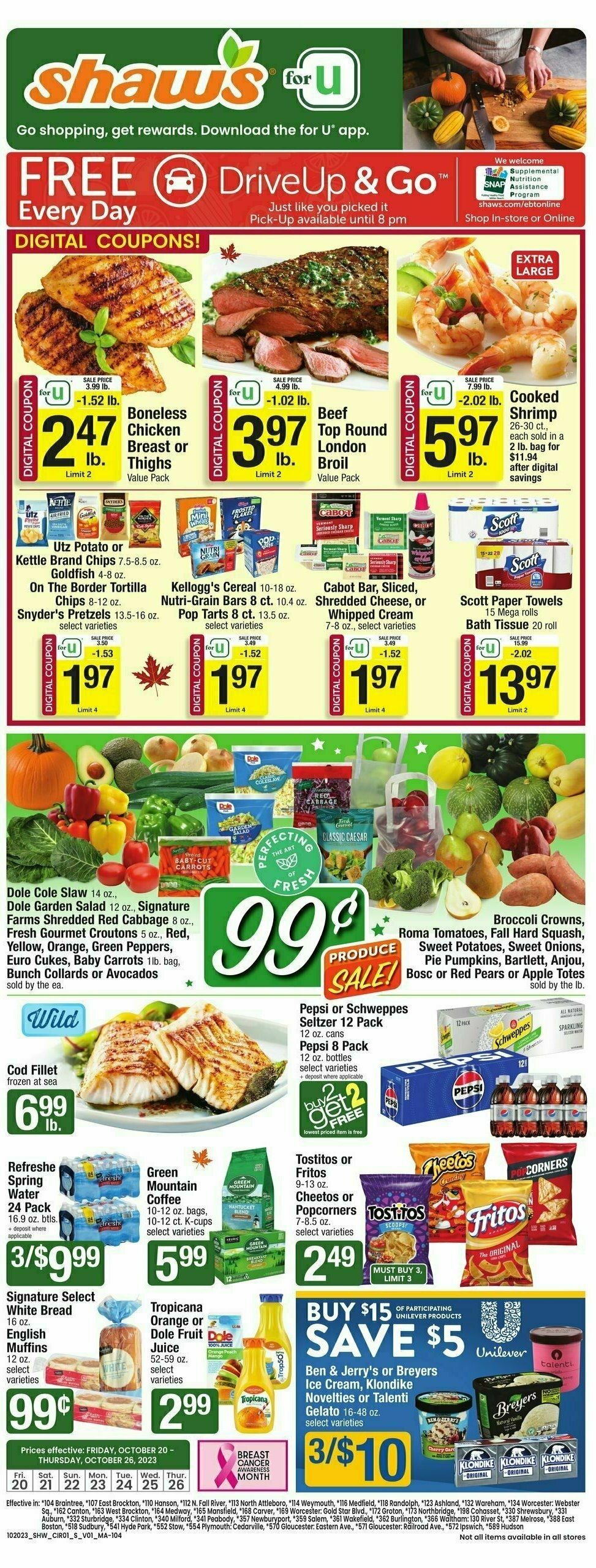 Shaw's Weekly Flyer from October 20