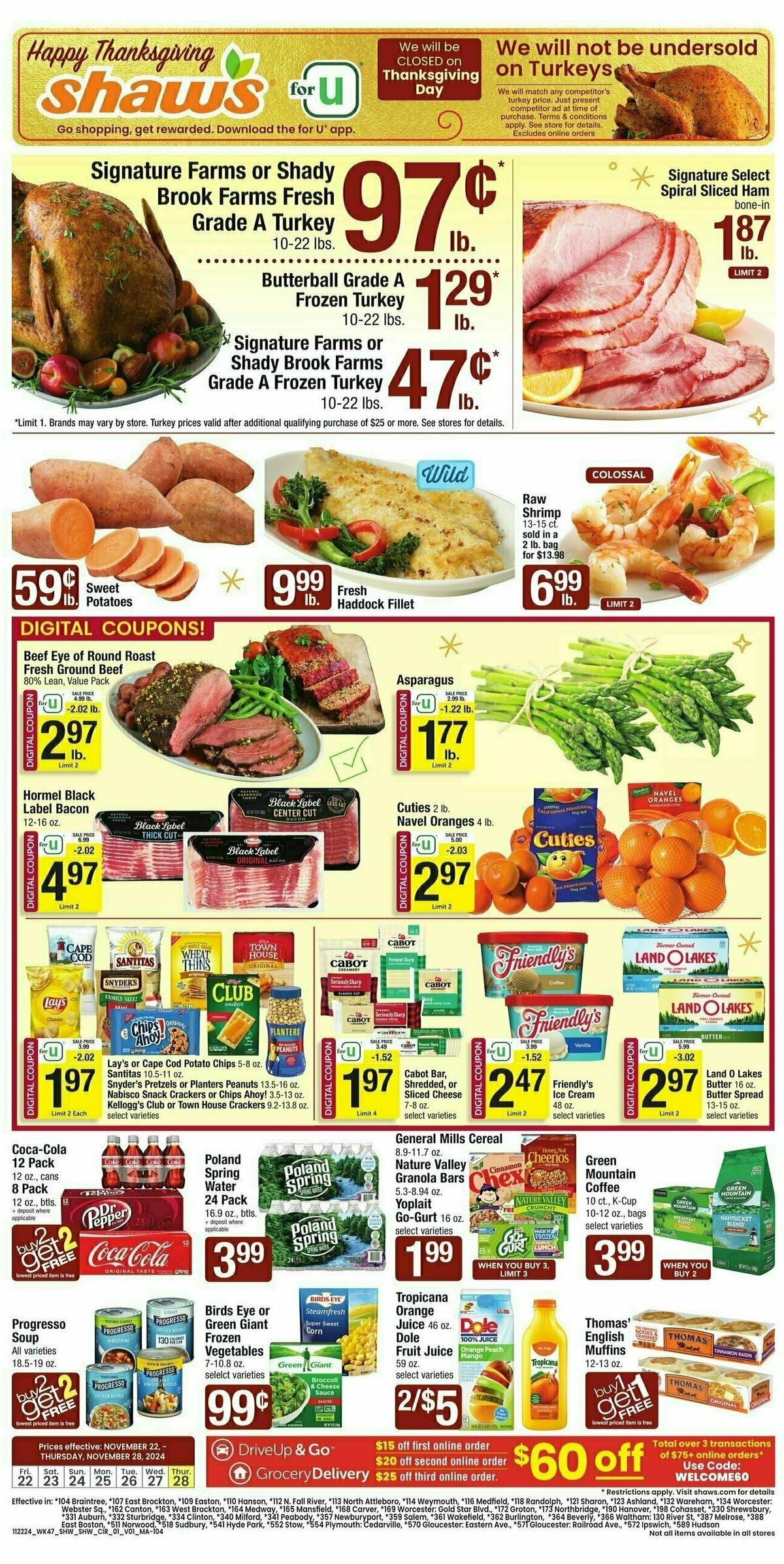Shaw's Weekly Flyer from November 22