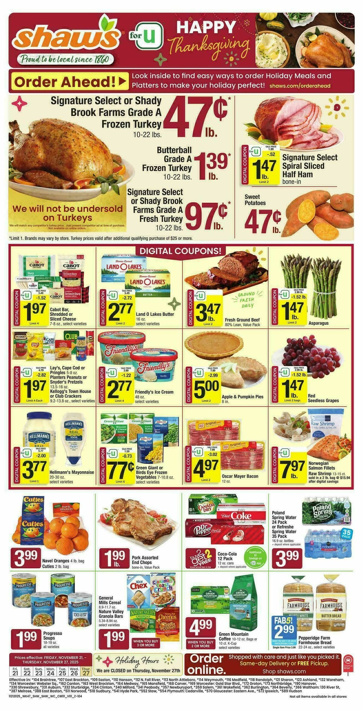Shaw's Weekly Flyer from November 21