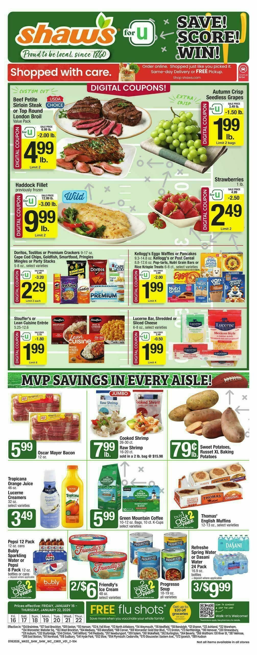 Shaw's Weekly Flyer from January 16