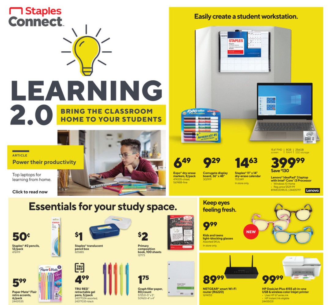 Staples Staples weekly ad from August 30