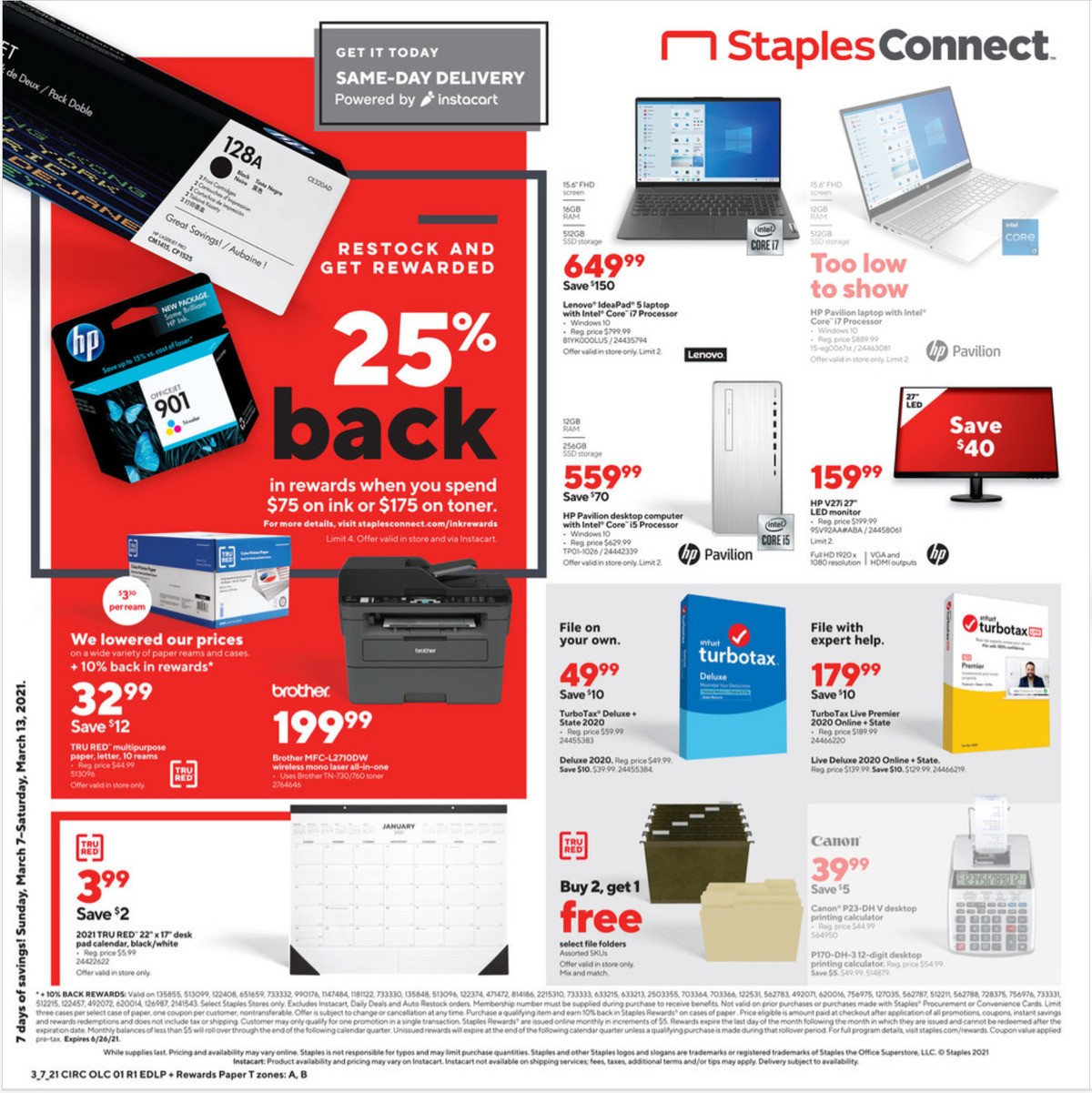 Staples Staples weekly ad from March 7