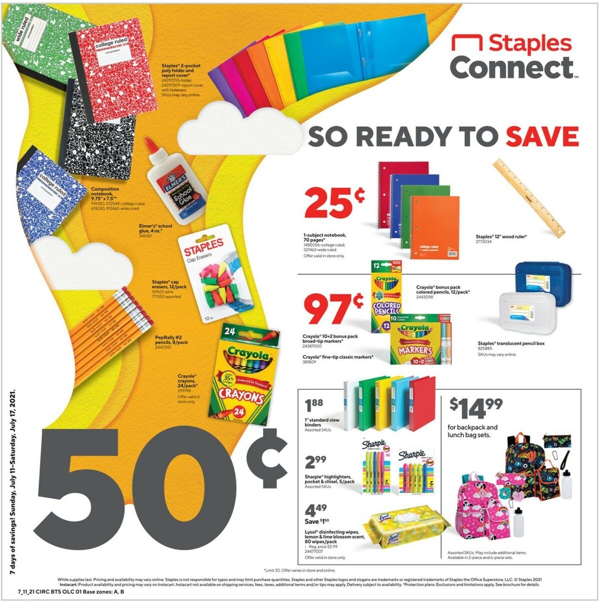 Staples Staples weekly ad from July 11