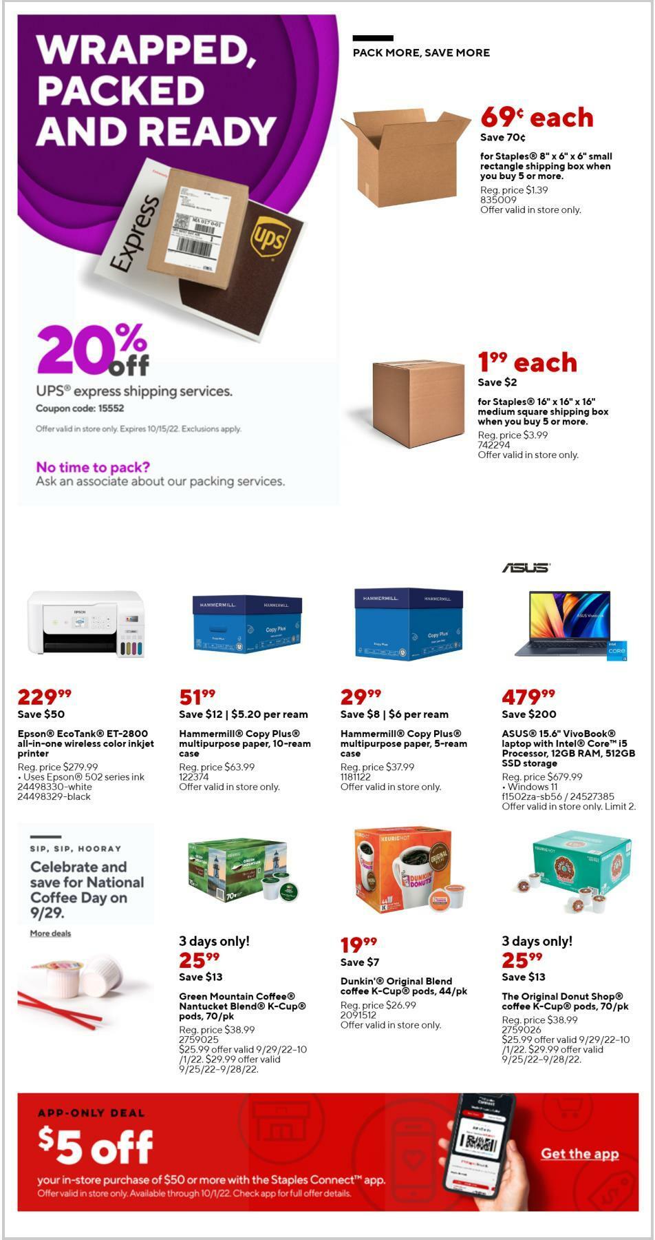 Staples Staples weekly ad from September 25