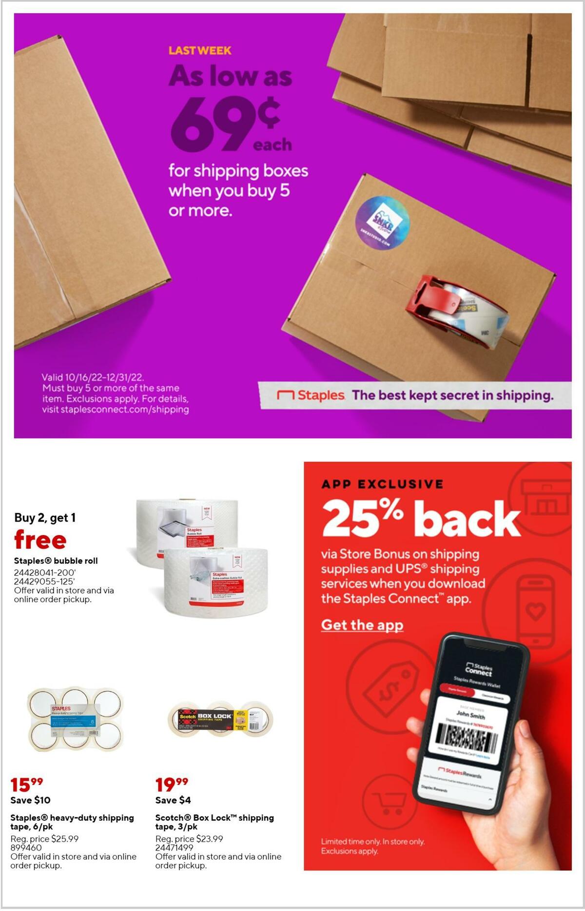 Staples Staples weekly ad from December 25