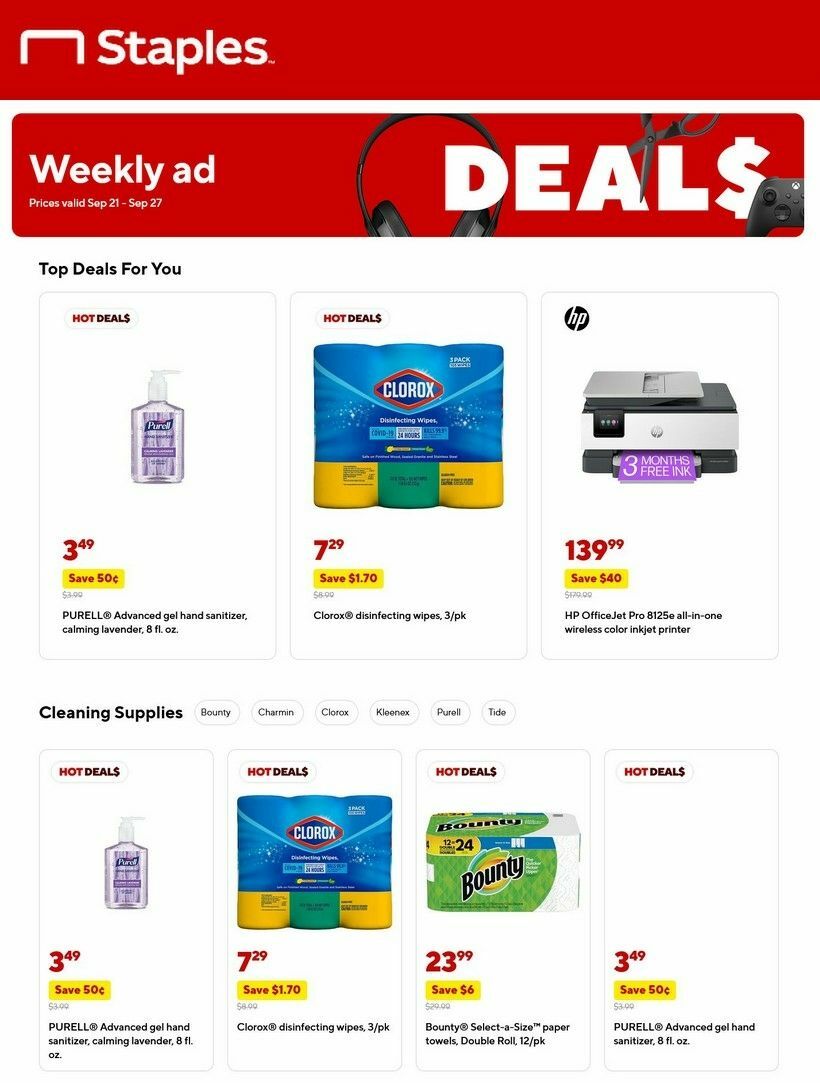 Staples Staples weekly ad from September 21