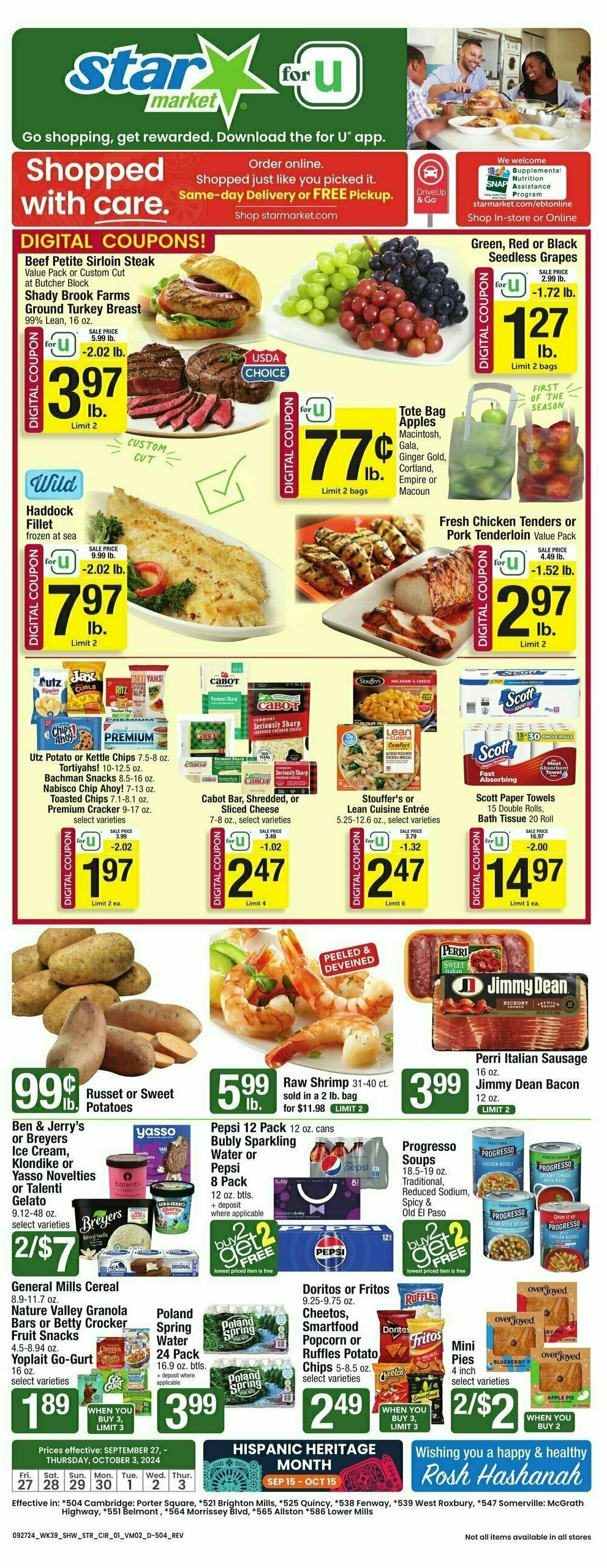 Star Market Flyer from September 27